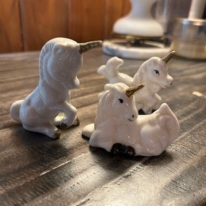 Vintage | Accents | Vintage Porcelain Unicorn Figurines Set Of 3 ...